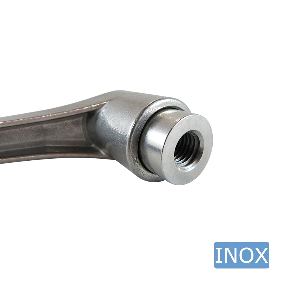 Adjustable clamping handle, all stainless steel - threaded bush - verpa