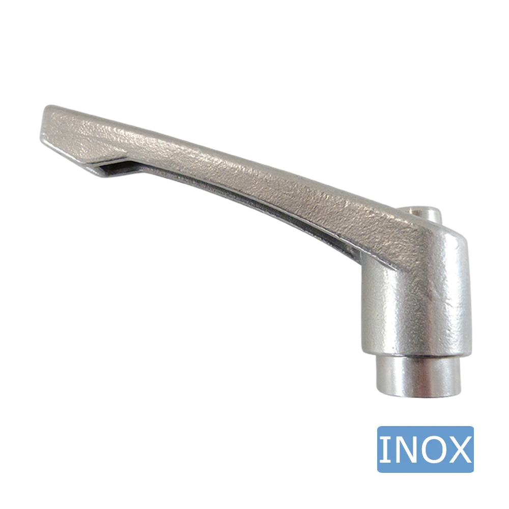 Adjustable clamping handle, all stainless steel - threaded bush - verpa
