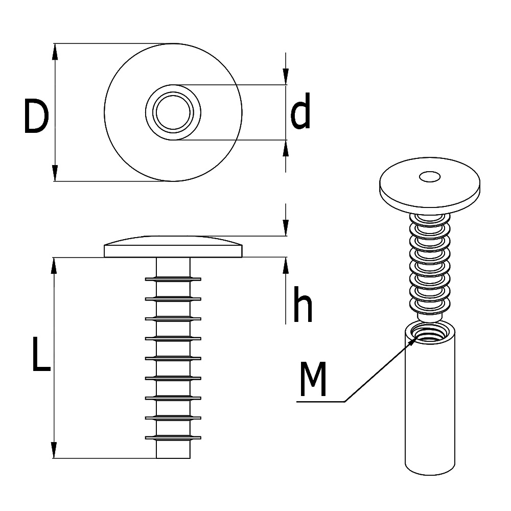 Ribbed plugs for internal threads and bores - verpas