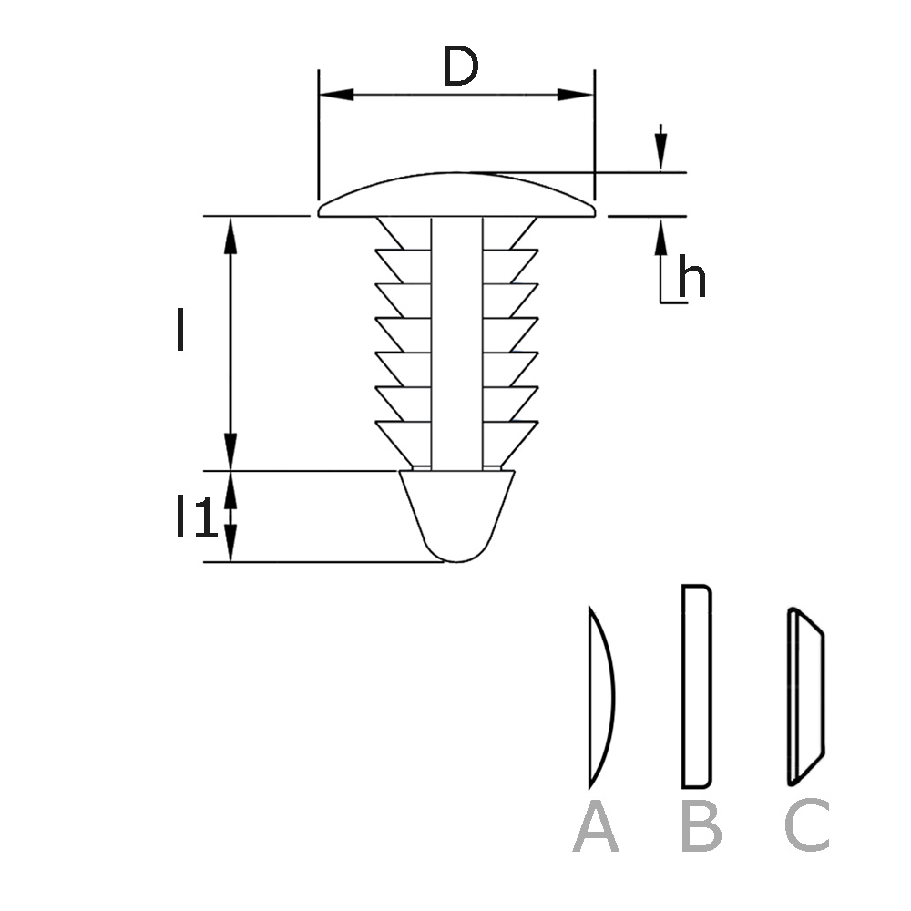 Fir tree fastener - PA 6.6 - verpas