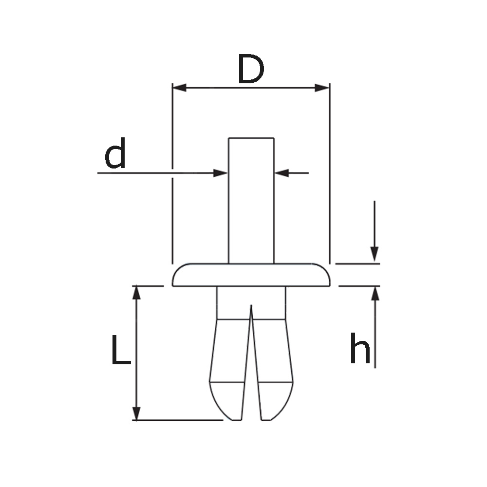 Expanding rivet without head - PA 6.6 - verpas