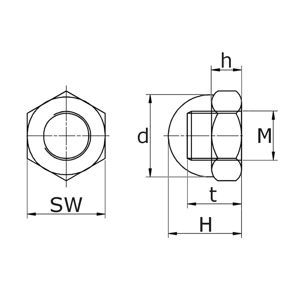 Dome nuts - DIN 1587 – Stainless steel A2 - verpas