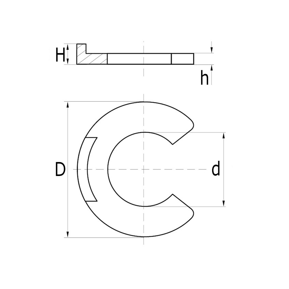 Shaft retaining ring with lip - Plastic - verpas