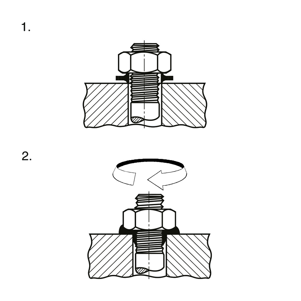 Plastic locking and sealing washer - verpas