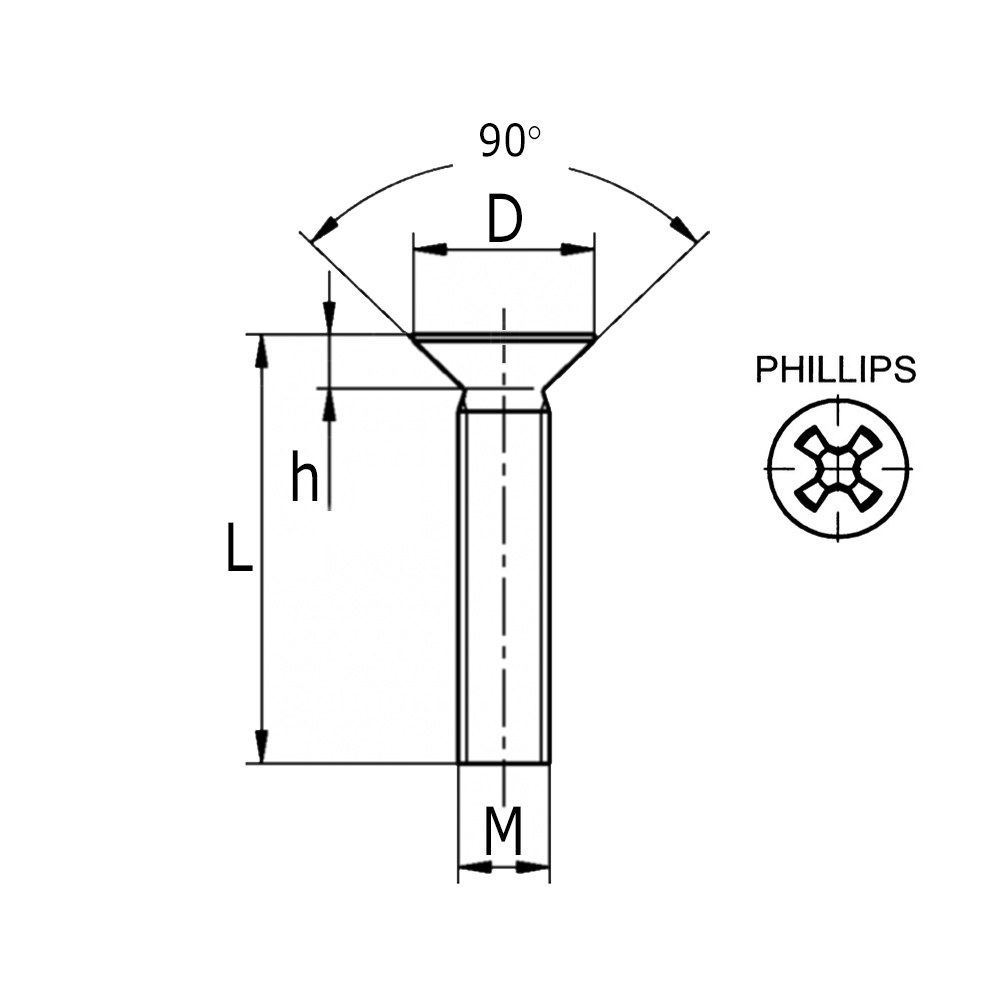Cross recessed countersunk head screw – DIN 965 - plastic - Verpas B.V.