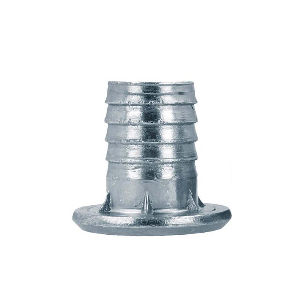 Knock-in threaded inserts with ribbing and collar - verpas