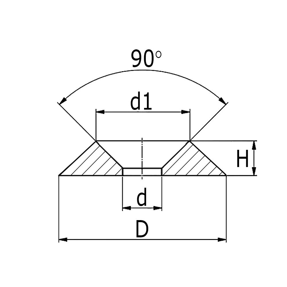 Solid countersunk washers - plastic - verpas