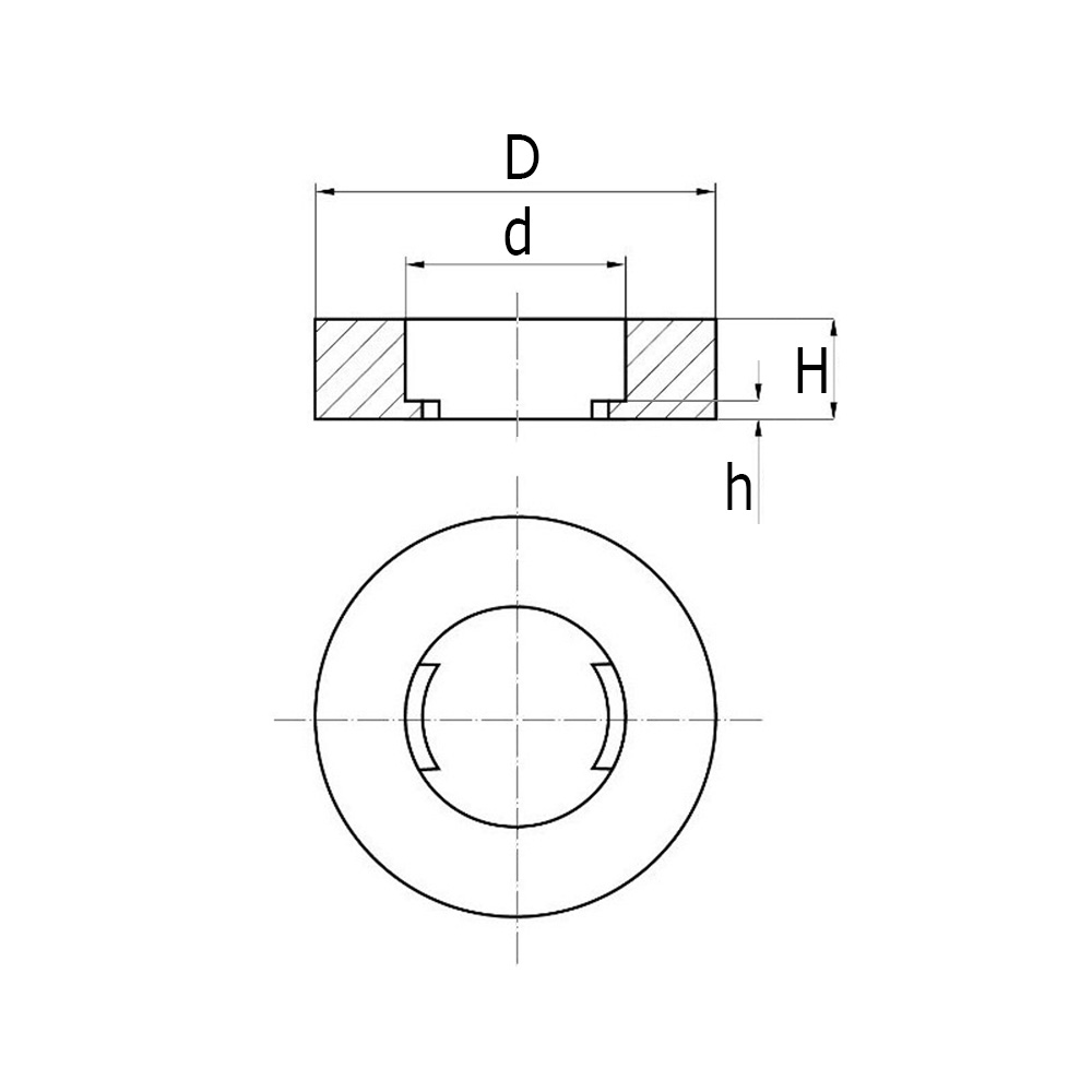 Anti-loss washer with 2 ridges - plastic - verpas