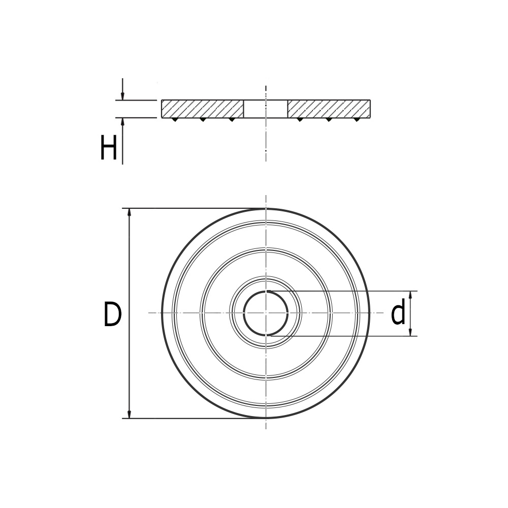 Flat sealing washer PE - thin with ribs - verpas