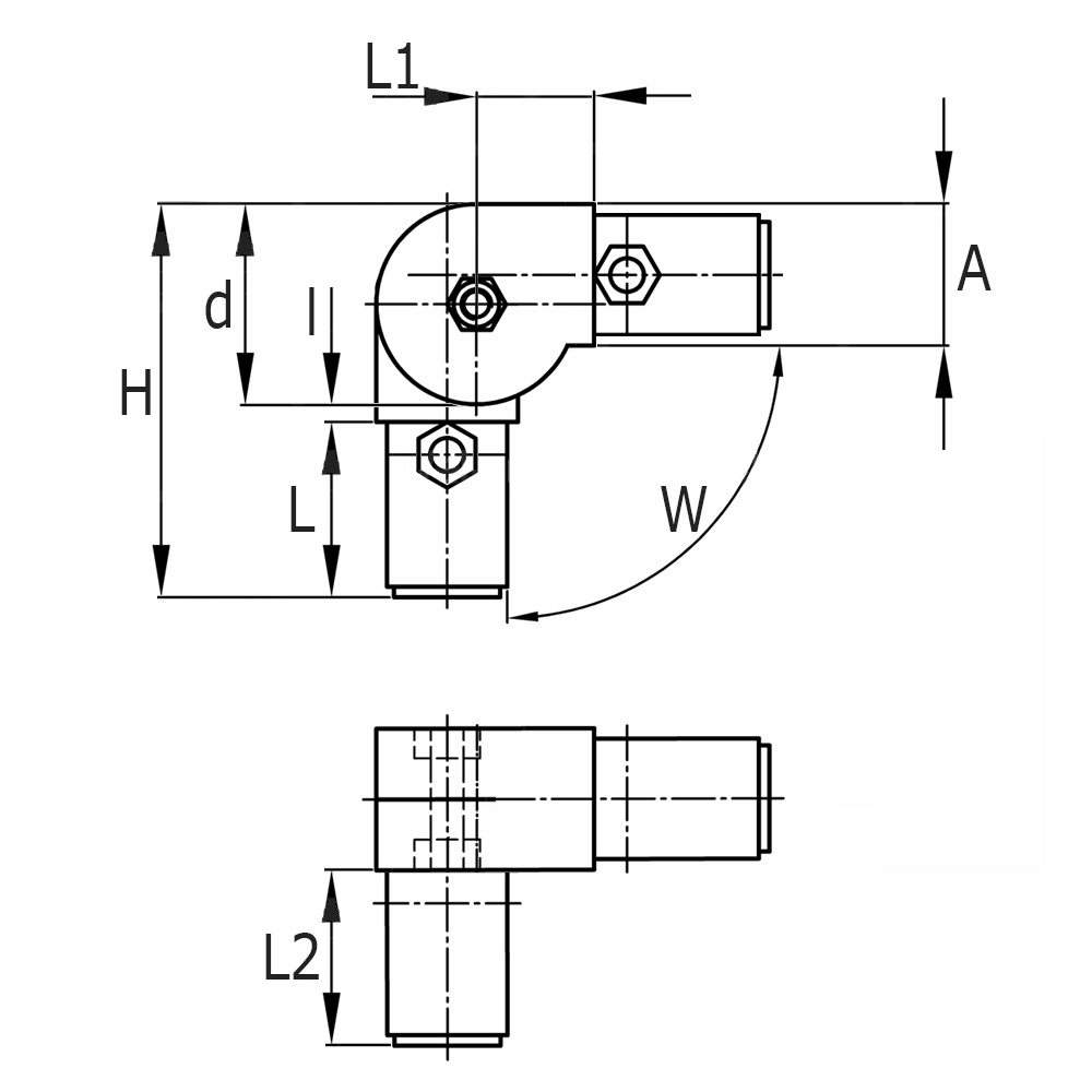 Tube connectors 3D3 - hinged - verpas