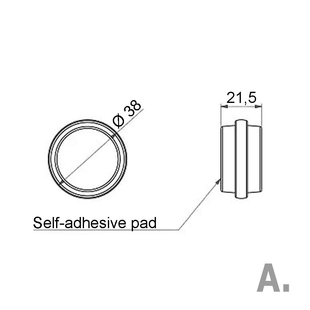 Self-adhesive door stoppers - round - transparant - verpas