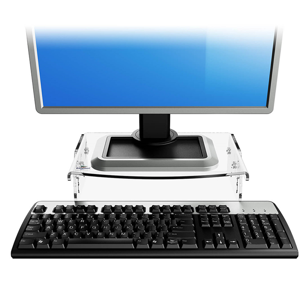 Adjustable monitor riser desk shelf - clear transparent - verpas