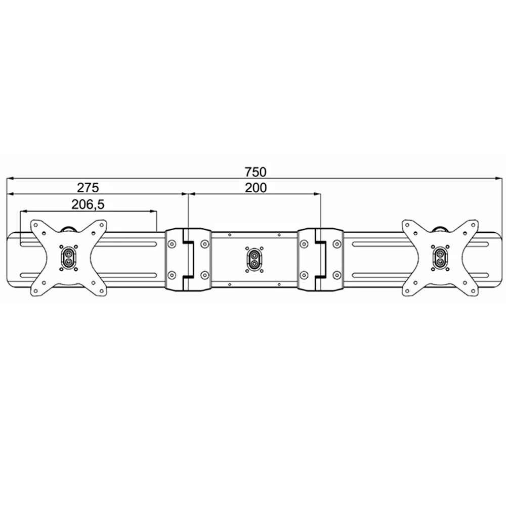 Adjustable crossbar – universal – dual screen - verpas
