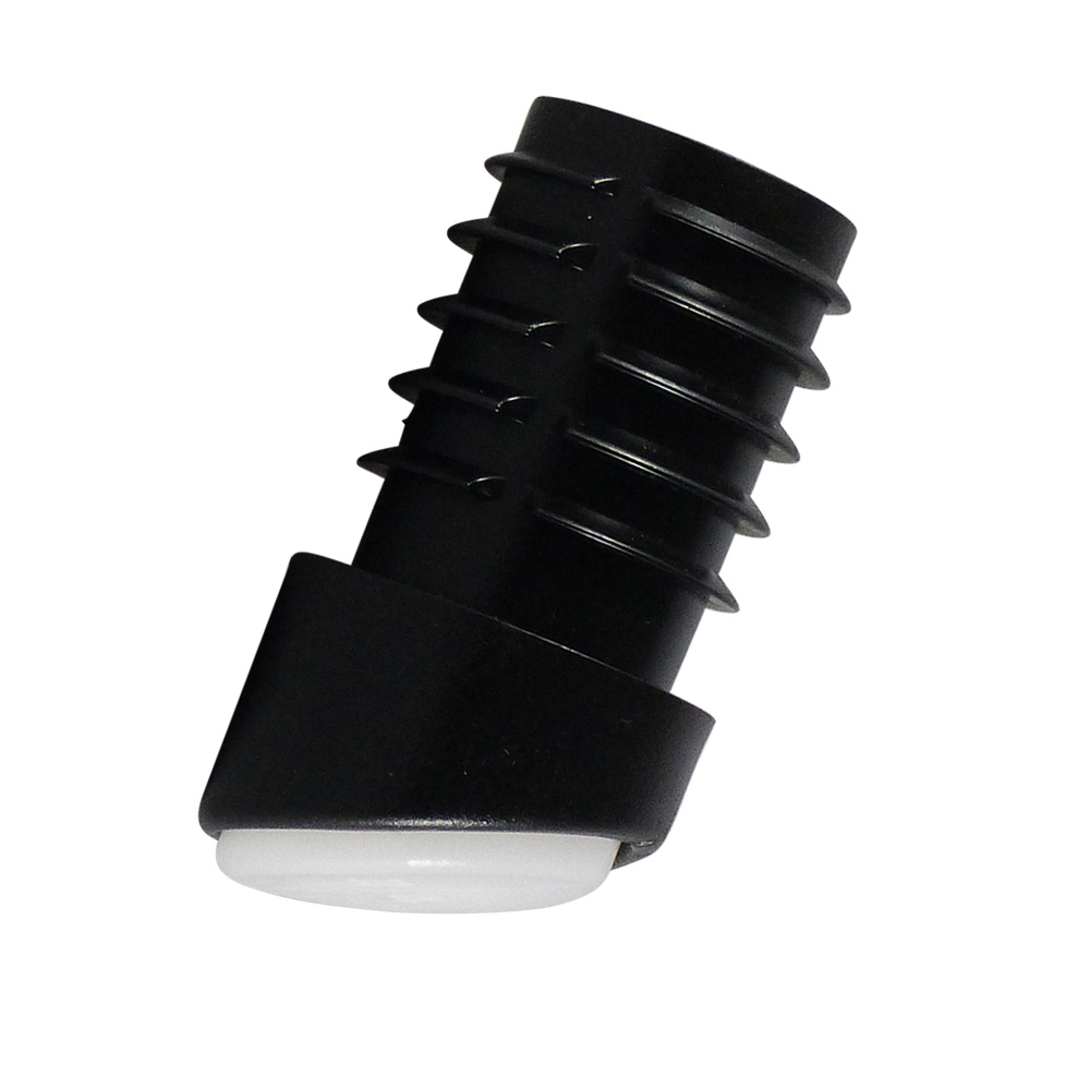 End cap inserts with angled base and POM/PTFE pad for round tube - Verp