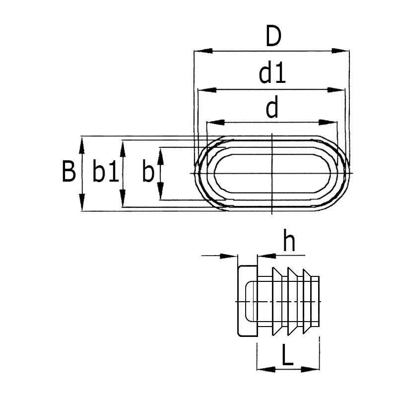 End cap inserts for flat oval tube - verpas