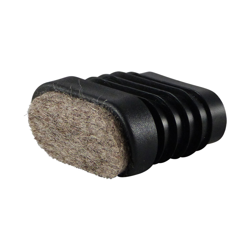 End cap inserts with angled base for flat oval tube - verpas