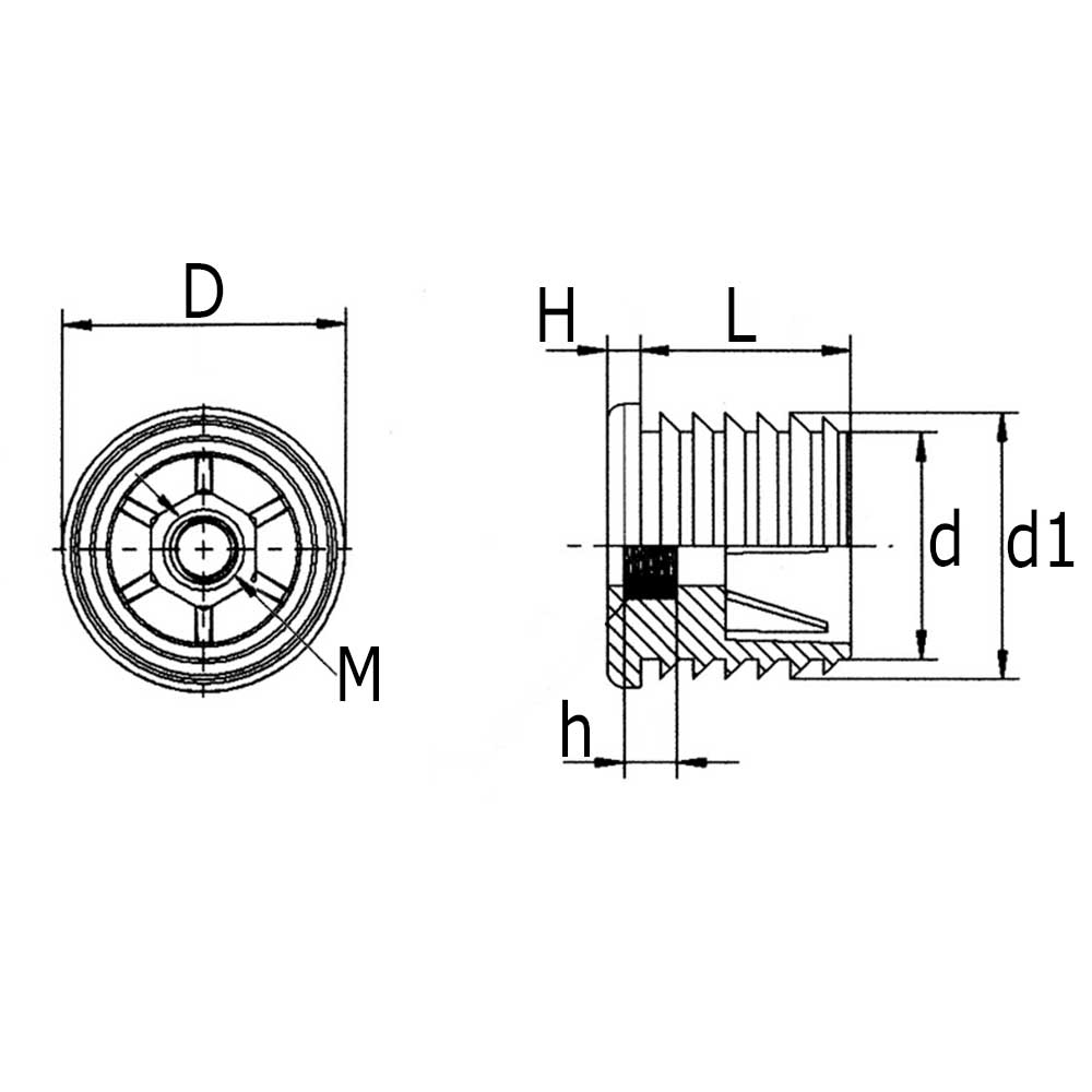 Tube inserts with integrated captive nut – round tube - verpas