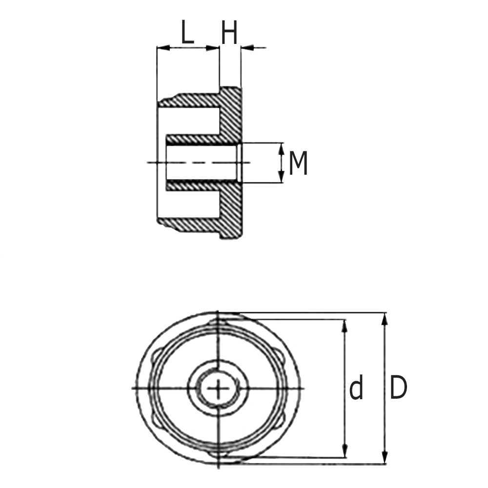 Die-cast zinc tube inserts – round - verpas