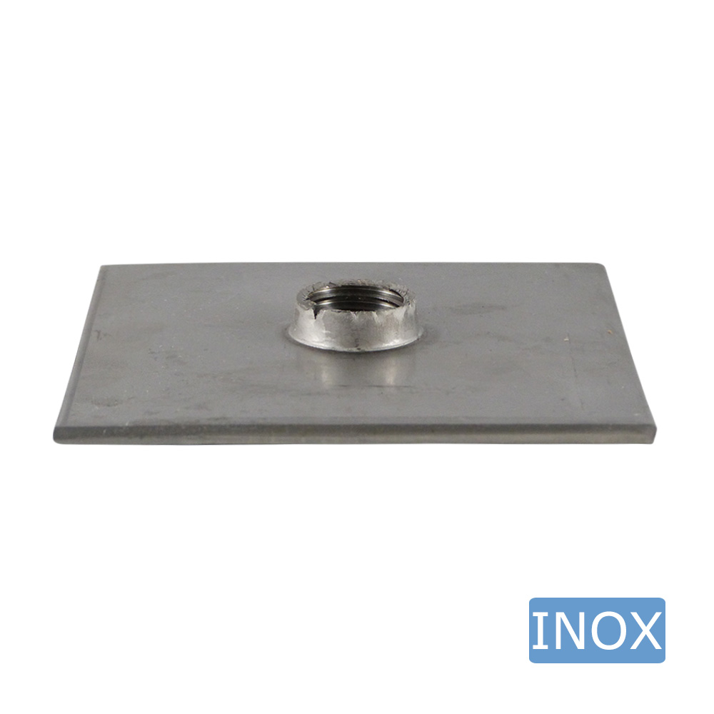Stainless steel threaded weld plate – square - verpas
