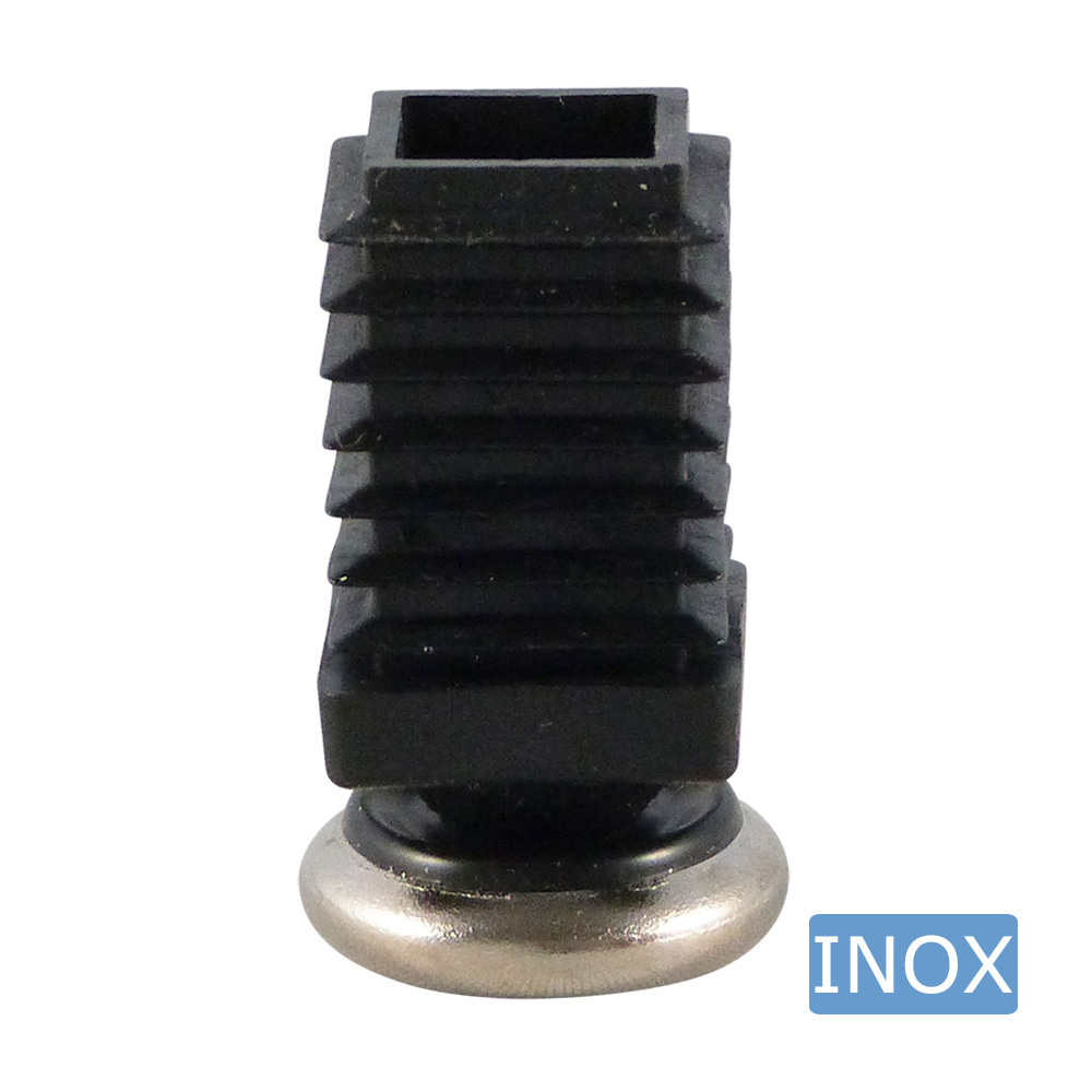 Tiltsert end caps with stainless steel pad for square tube - verpas