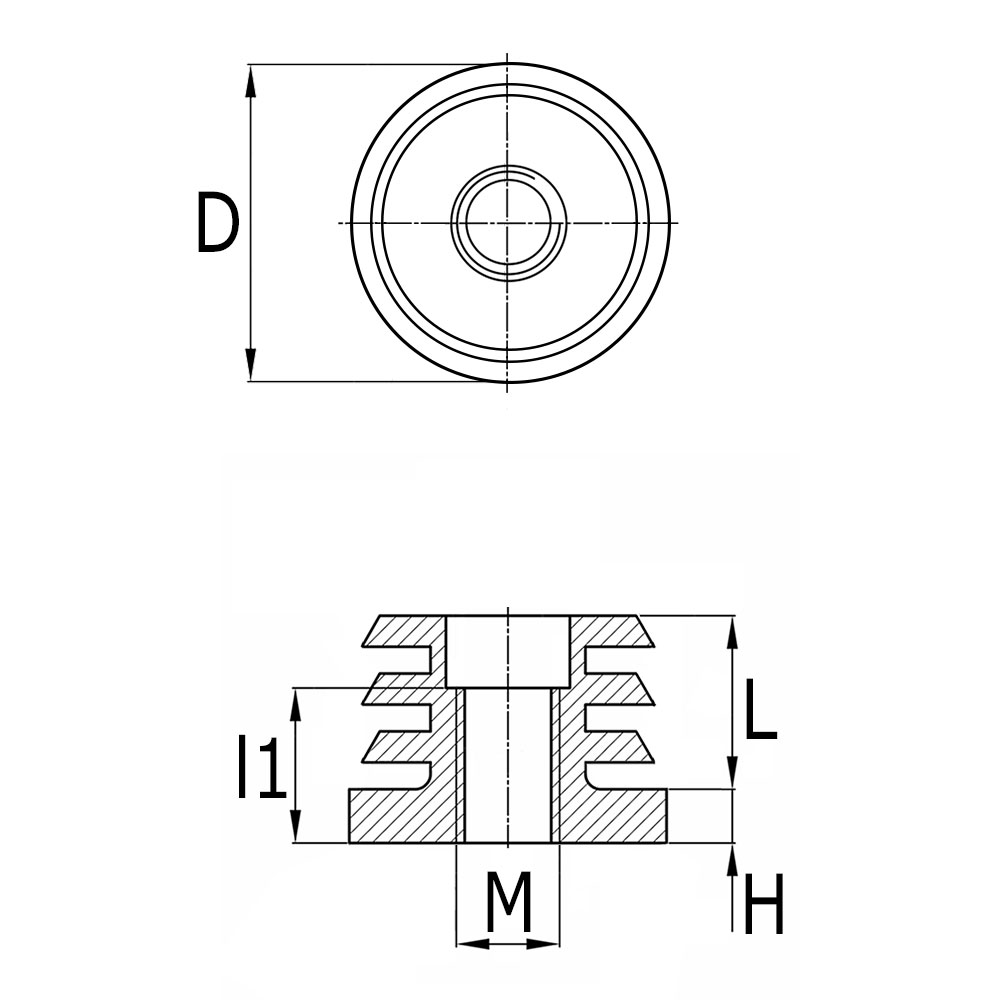 Tube inserts with plastic thread – round tube - verpas