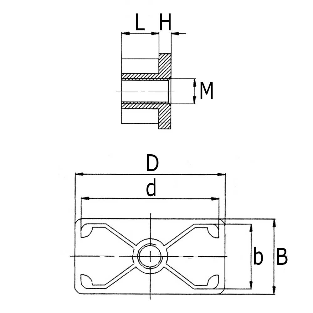 Die-cast zinc tube inserts – rectangular - verpas