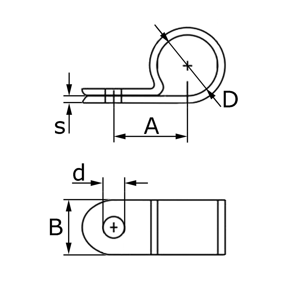 P clip - Cable clamp or pipe clamp - verpas