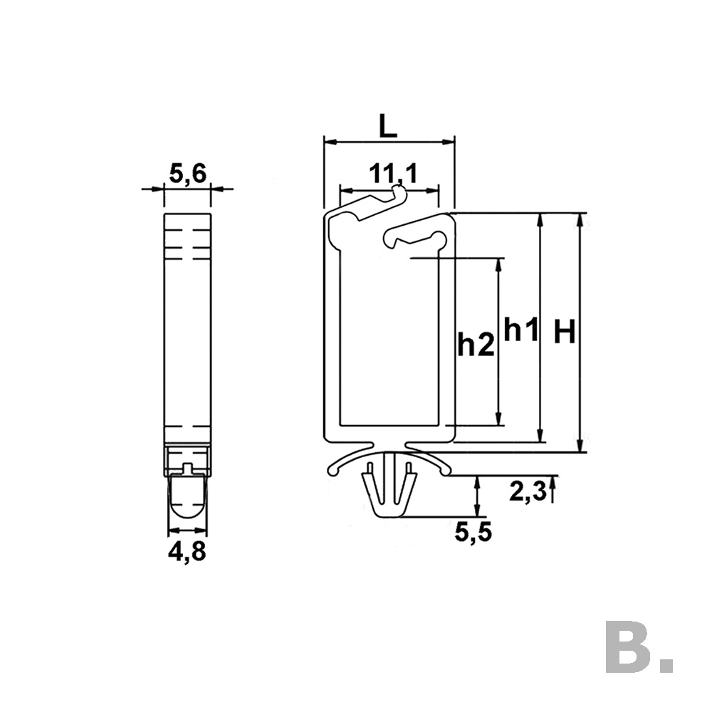 Cable clip – arrow-clip base - top entry - verpas