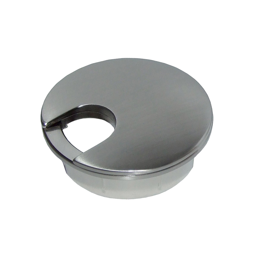 Cable hole tidy, alloy - 2-piece design – stainless steel look - Verpas