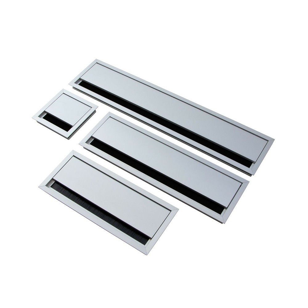 Desk cable grommet aluminium - softclose – square / rectangular - verpa