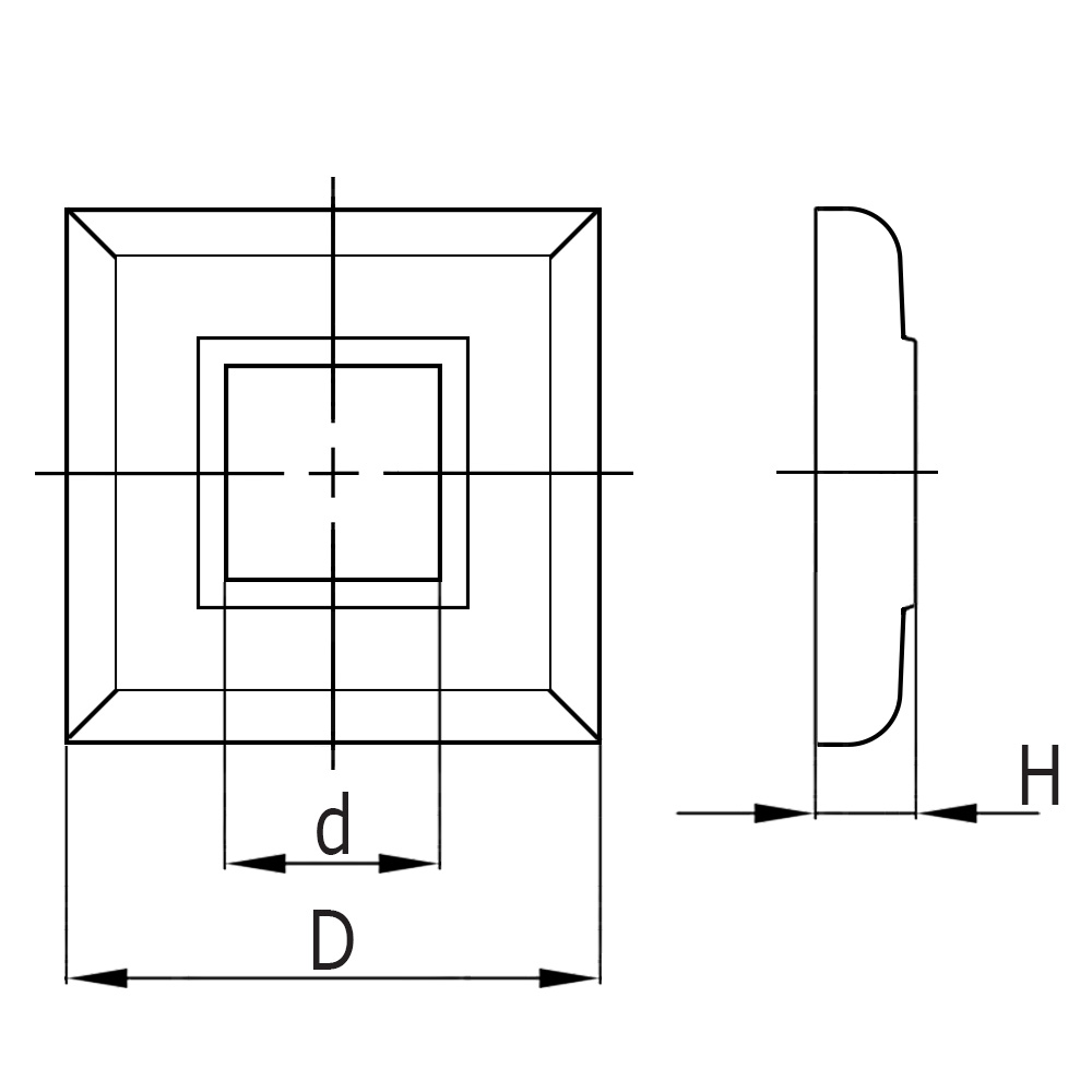 Square pipe collars for square tube - verpas