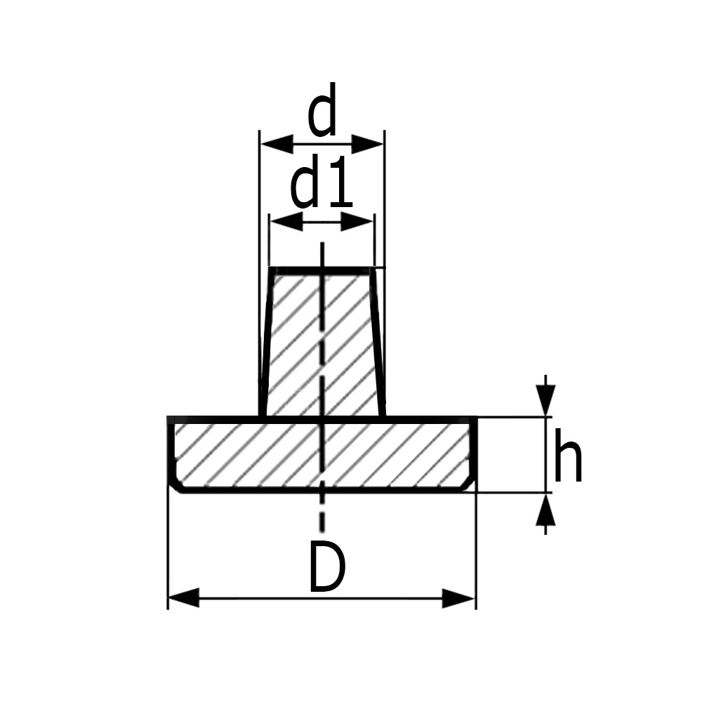 Stacking buffer, flat with peg - verpas