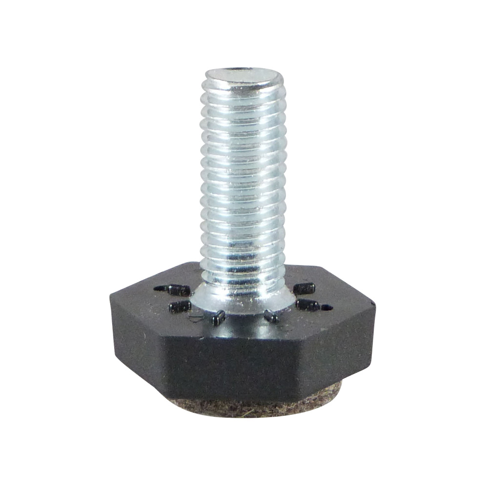 Hexagonal levelling foot with integral felt pad - verpas