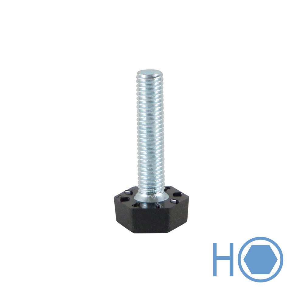 Levelling foot with fixed hexagonal base and hexagonal socket - verpas