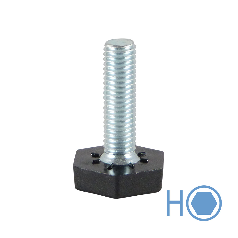 Levelling foot with fixed hexagonal base and hexagonal socket - verpas