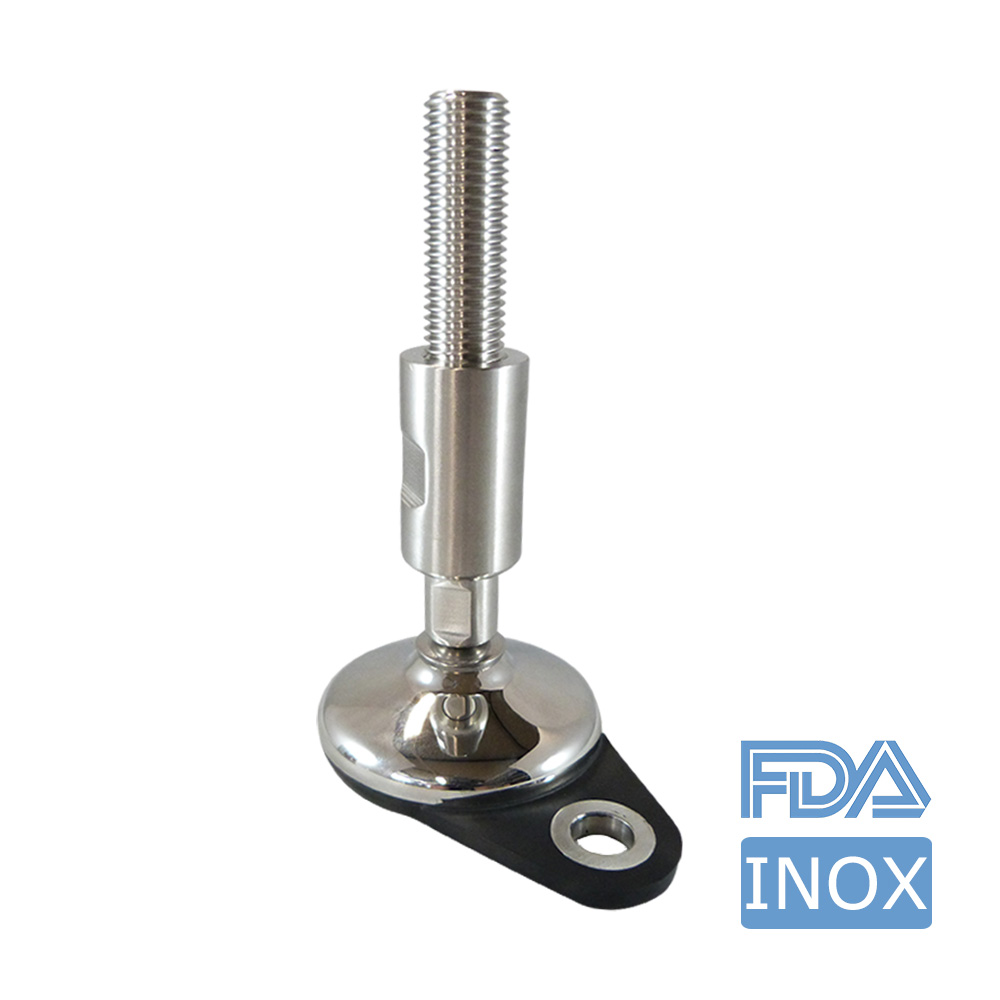 Stainless steel levelling foot – extra hygienic design – floor mount lu