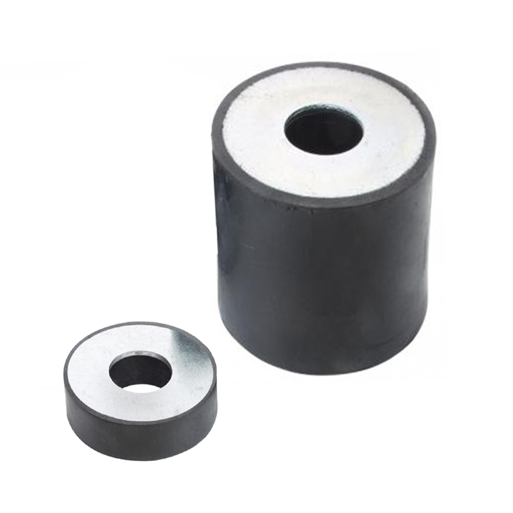 Rubber bush with clearance hole and metal washer - cylindrical - verpas