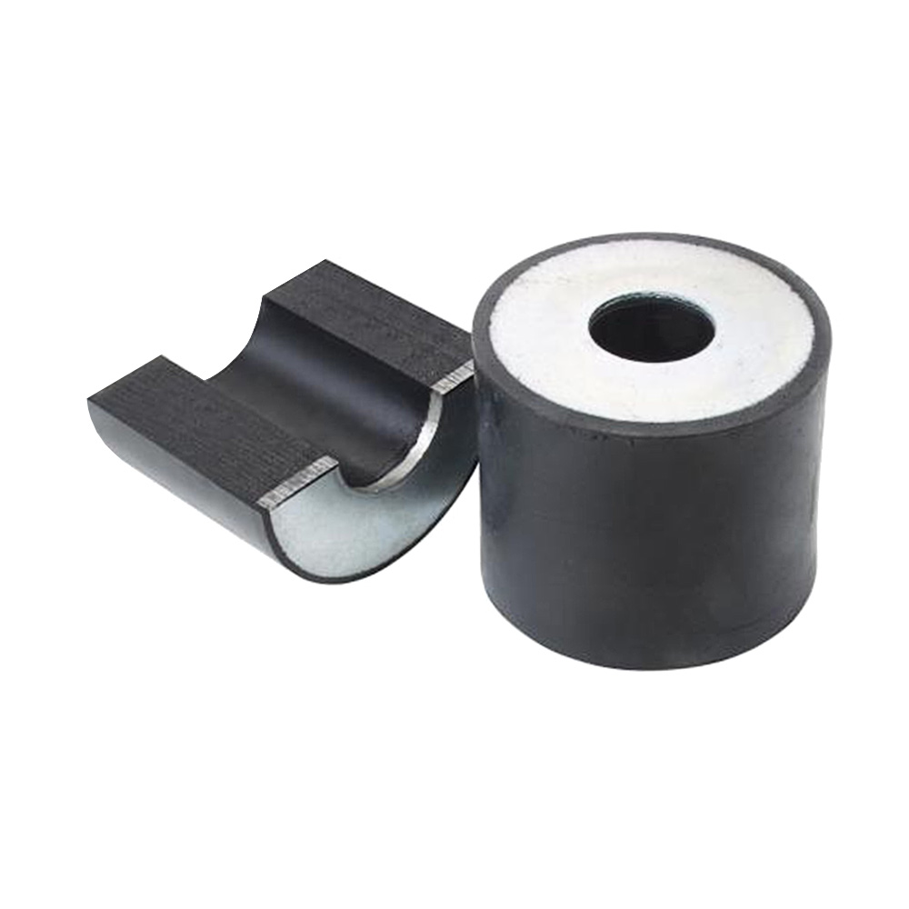 Rubber bush with clearance hole and metal washer - cylindrical - verpas