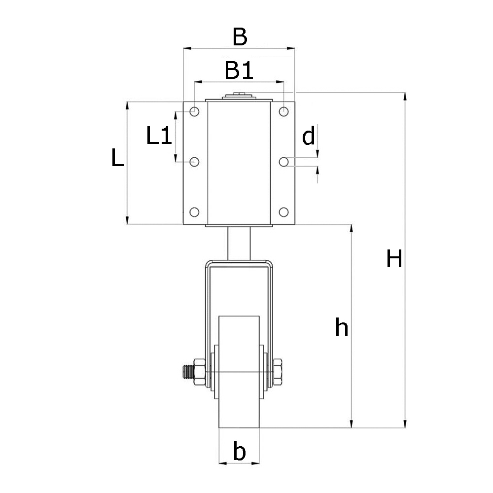 Spring loaded castors with TPE tyre - fixed castor - verpas