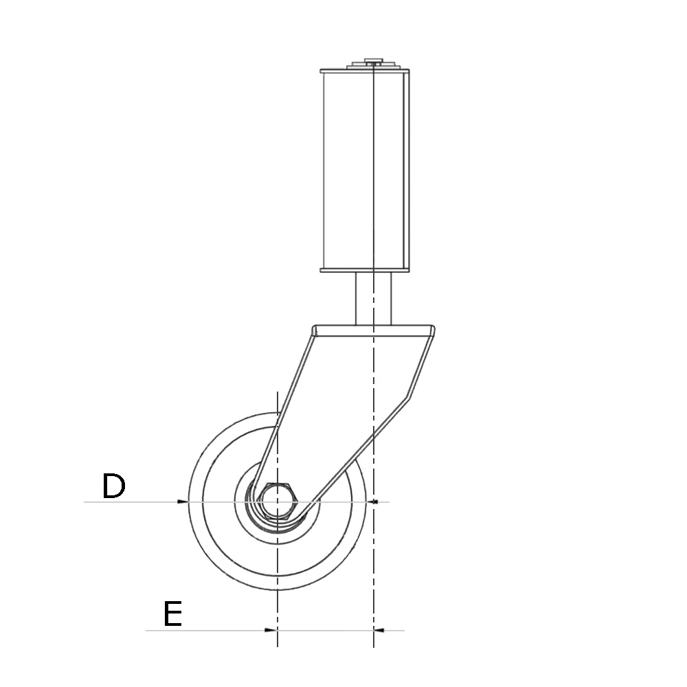 Spring loaded castors with TPE tyre - swivel castor - verpas