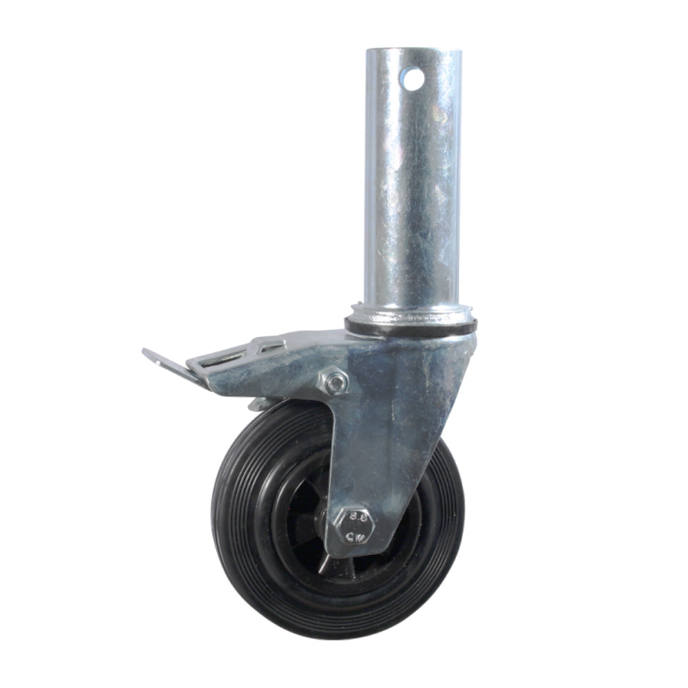 Swivel castors with rubber tyre and brake for room scaffold towers - ve