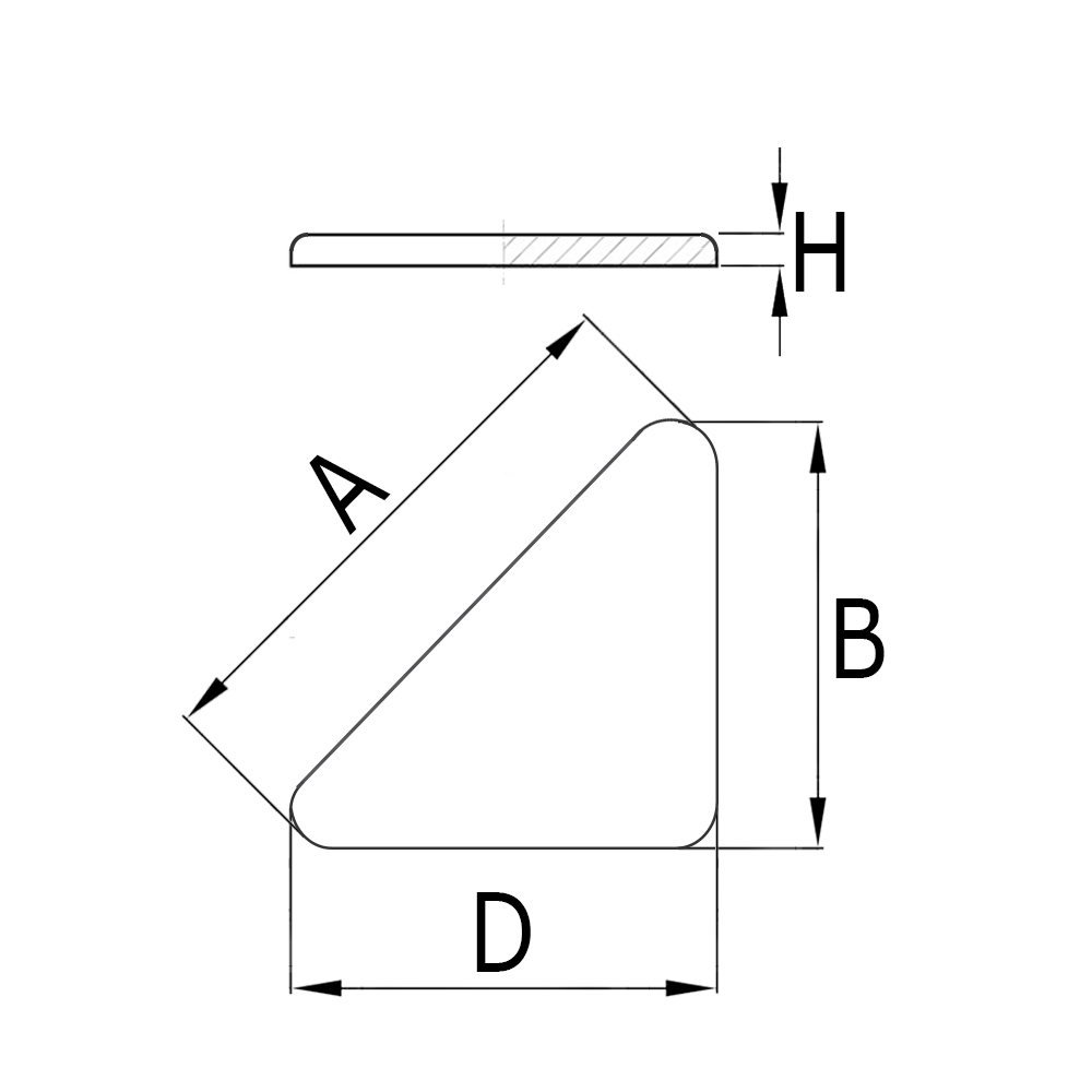 Self adhesive Teflon glides - triangular - verpas