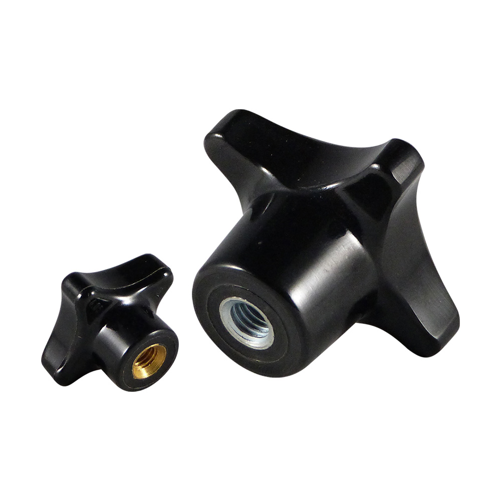 Bakelite 4-lobe knob - DIN 6335 – threaded insert - verpas