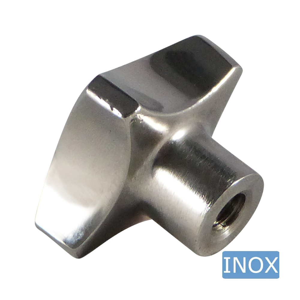 Stainless steel four-lobe knob - DIN 6335 - internal thread - Verpas B.