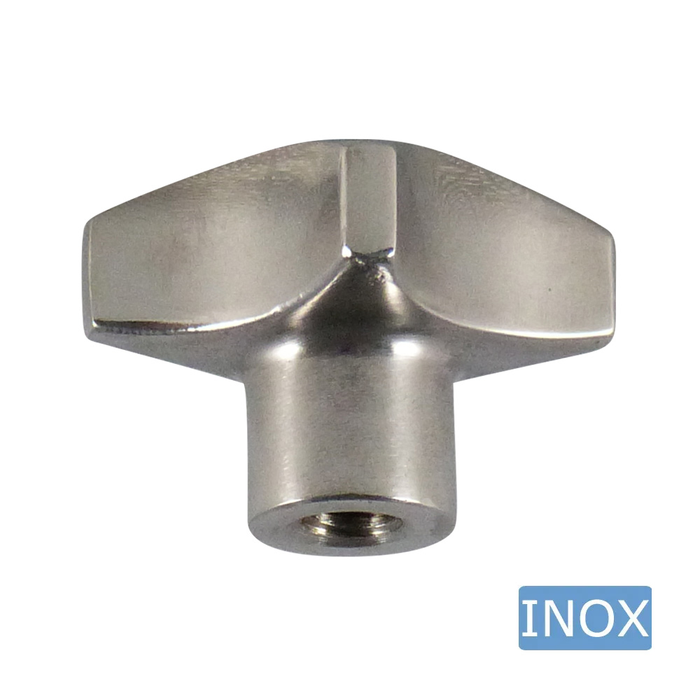 Stainless steel four-lobe knob - DIN 6335 - internal thread - verpas