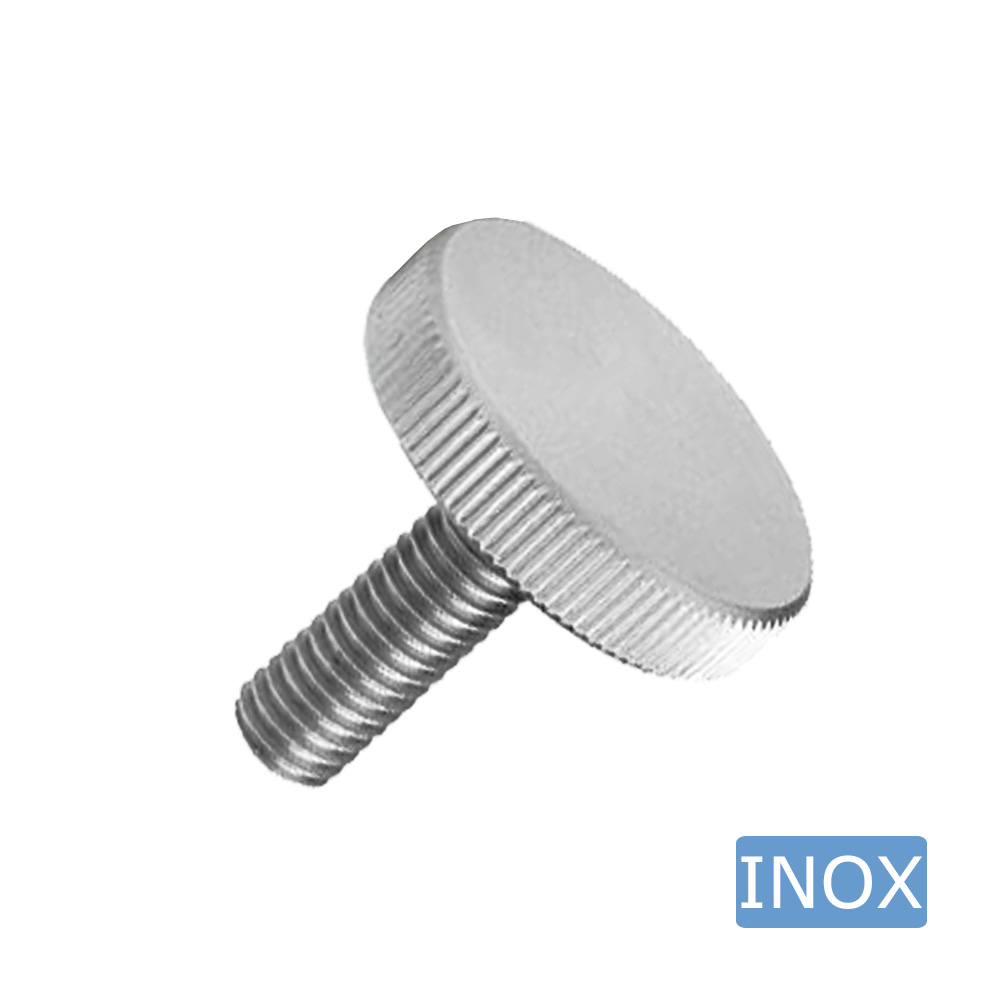 Knurled thumb screws low type - stainless steel - DIN 653 - verpas