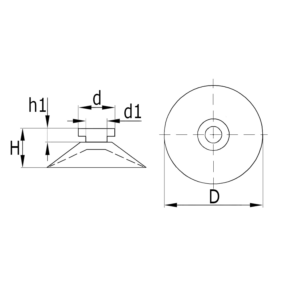 Suction cup with button - verpas