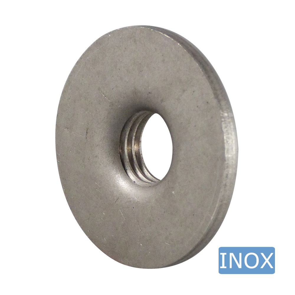 Stainless steel threaded weld plate – round - verpas