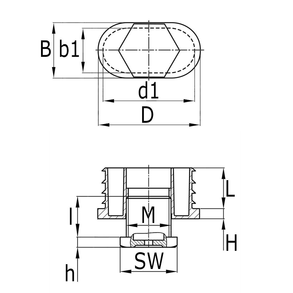 Height-adjustable tube inserts – flat oval - verpas