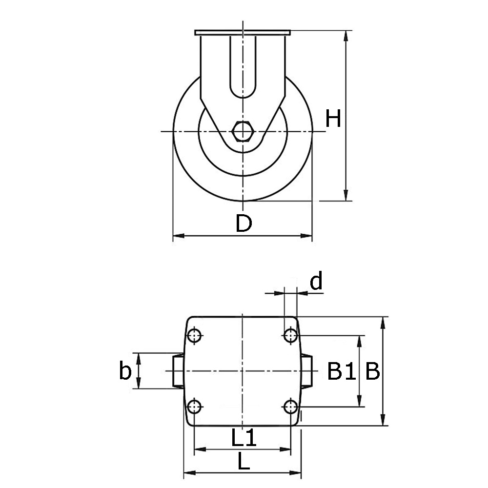 Apparatus fixed castor – mounting plate - Verpas B.V.